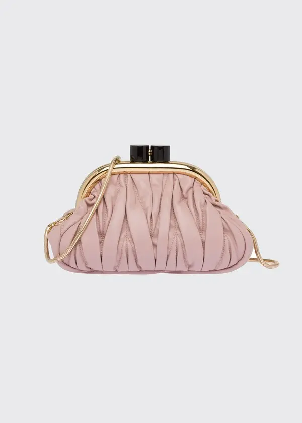 Miu Miu Belle Ruched Kiss-Lock Clutch Bag - One-Color