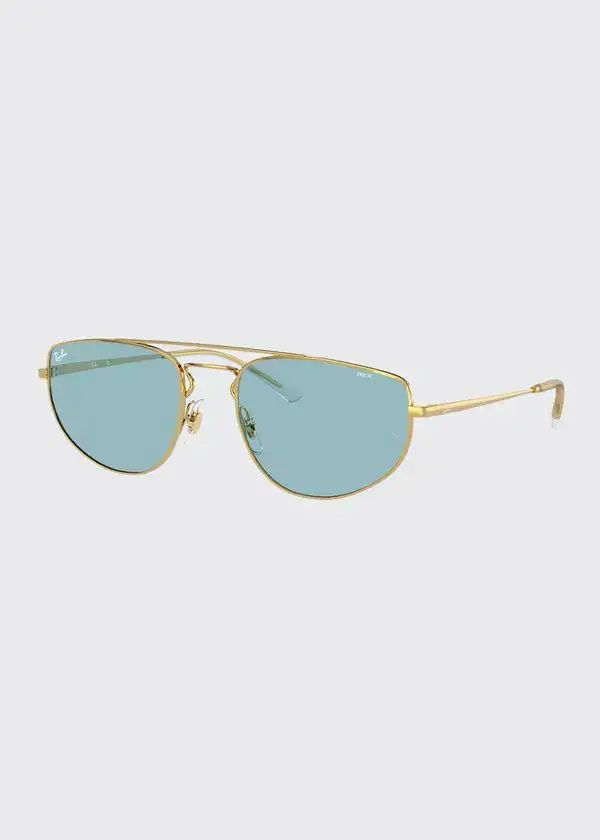 Ray-Ban Metal Aviator Sunglasses With Evolve Lenses Yellow To