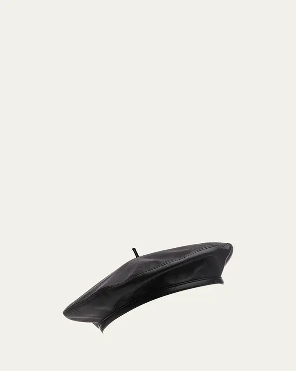 Eugenia Kim Carter Leather Beret - Black