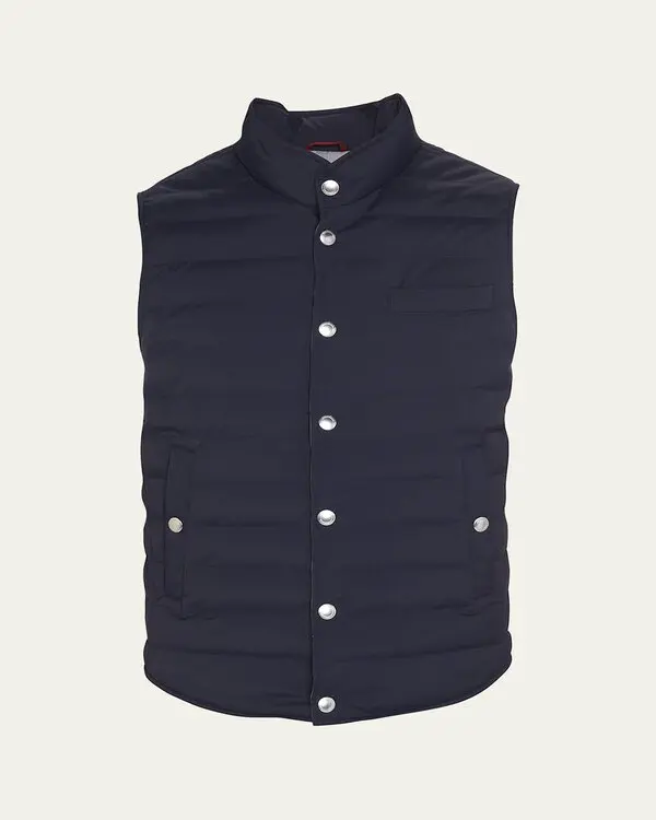 Brunello Cucinelli Quilted Down Vest - Blue