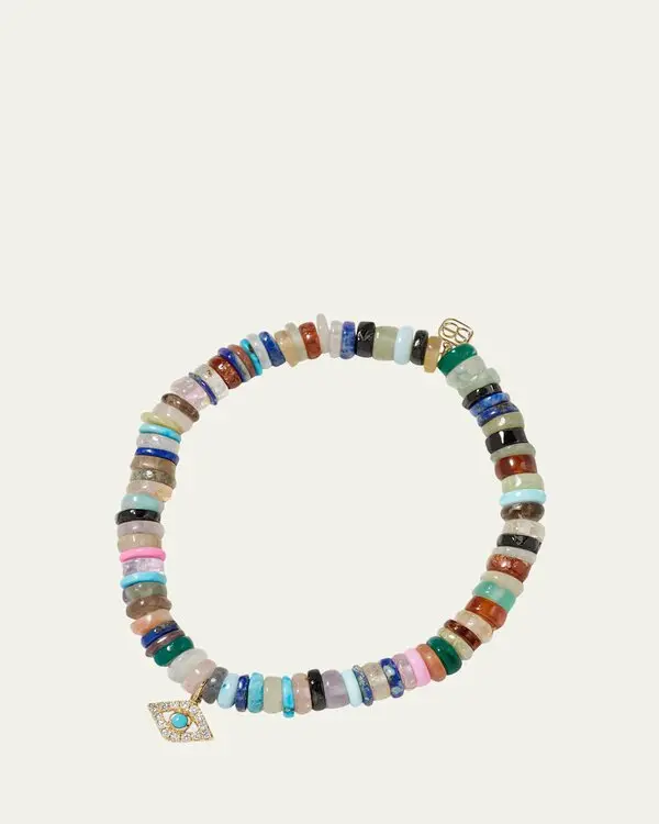 SYDNEY EVAN Opal, Diamond And Turquoise Evil Eye Bracelet