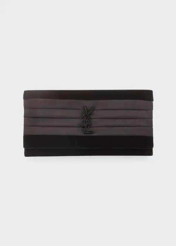 Saint Laurent Smoking Small Monogram Clutch Bag Black Editorialist