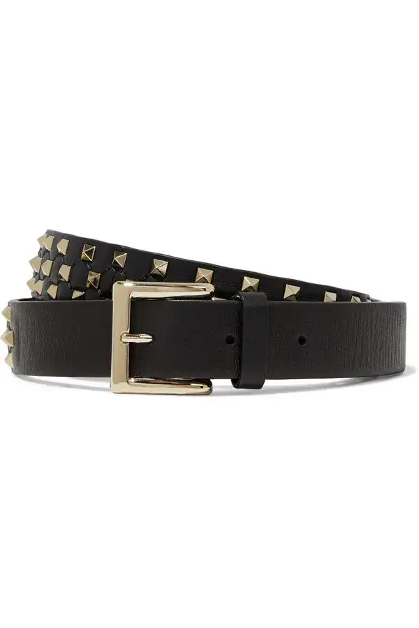 Valentino Garavani Rockstud Spike Quilted Leather Belt In  display picture 3