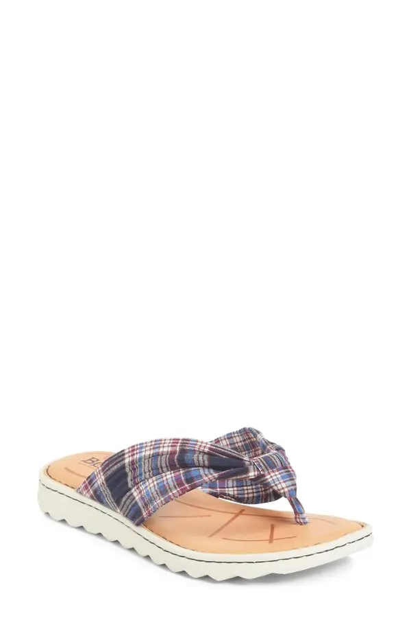Born B?rn Tide Plaid Flip Flop - Red Multi Fabric | Editorialist