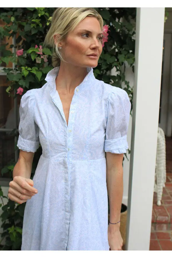julia amory shirt dress Julia Amory The Short Sleeve Shirt Dress Wisteria In Blue - 75% Off