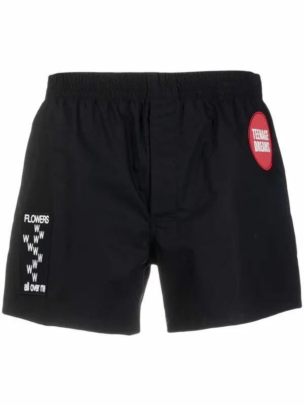 Raf Simons Patch-detail Slip-on Swim Shorts