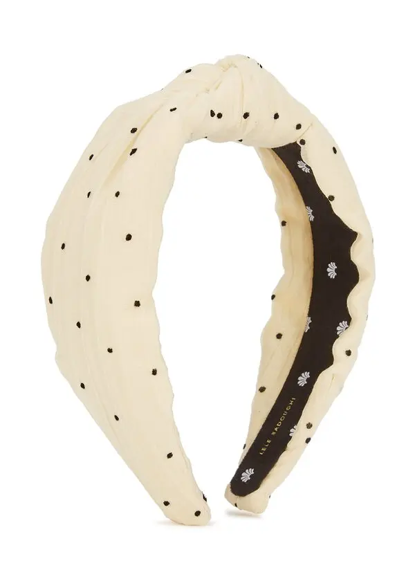 Lele Sadoughi Cream and Black Headband JET IVORY MARCHESA COUTURE X LELE SADOUGHI CRAWFORD HEADBAND  main image 3