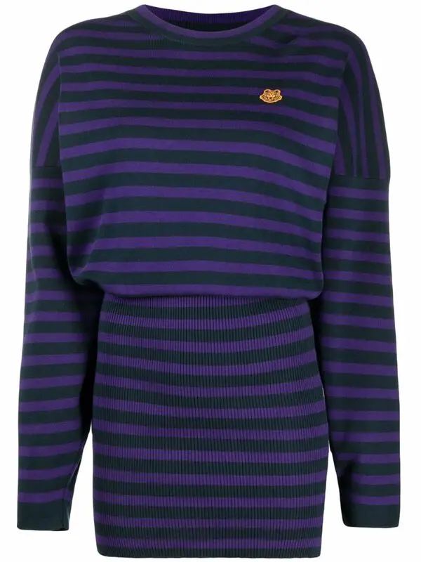 Kenzo Striped Knitted Minidress