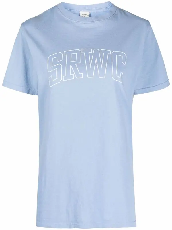 【SPORTY&RICH/スポーティアンドリッチ】PRINCETON T-SH Sporty & Rich Princeton Graphic-Print T-Shirt - Blue | Editorialist