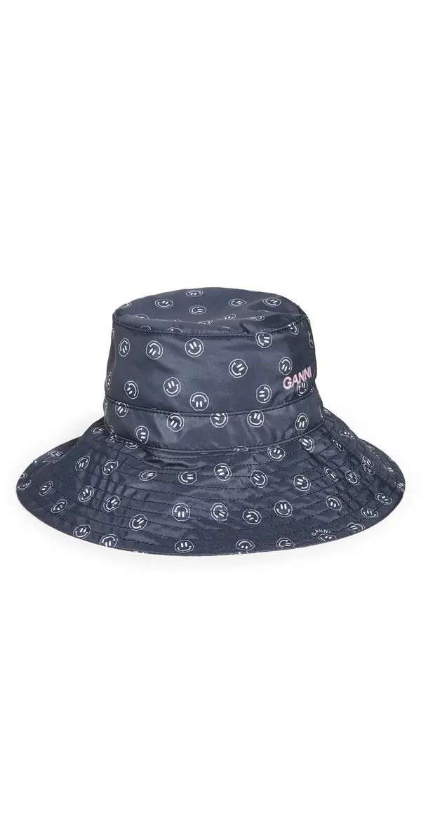 GANNI Recycled Bucket Hat in the color Phantom Ganni Bucket Hat  main image 4