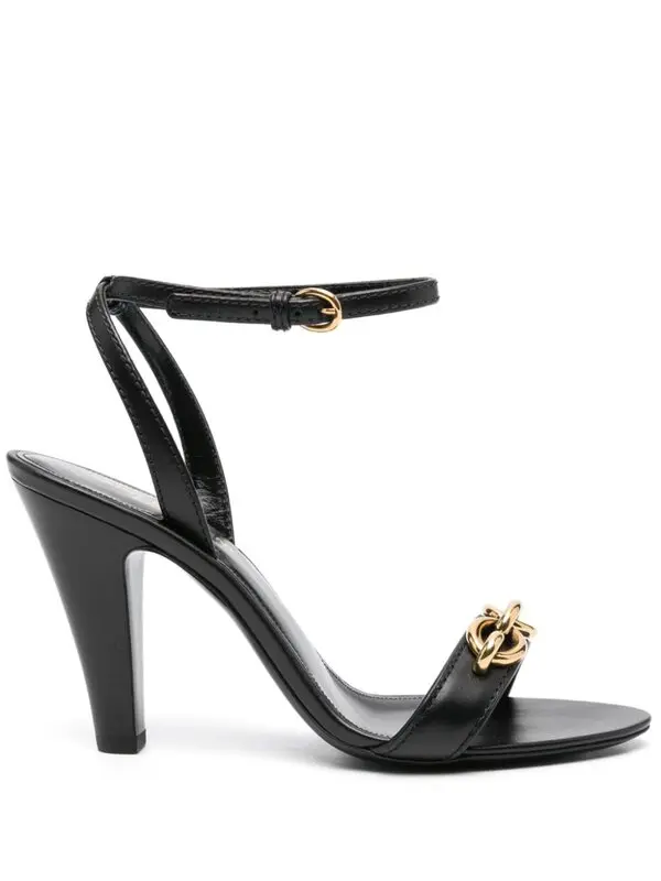 Saint Laurent 95mm Le Maillon Sandals - Black