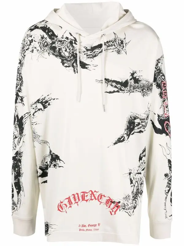 Givenchy Gothic Oversized Hoodie - Neutrals | Editorialist