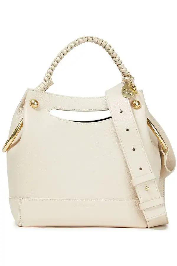 See By Chloé Maddy Small Pebbled-Leather Bucket Bag In Cream - 50