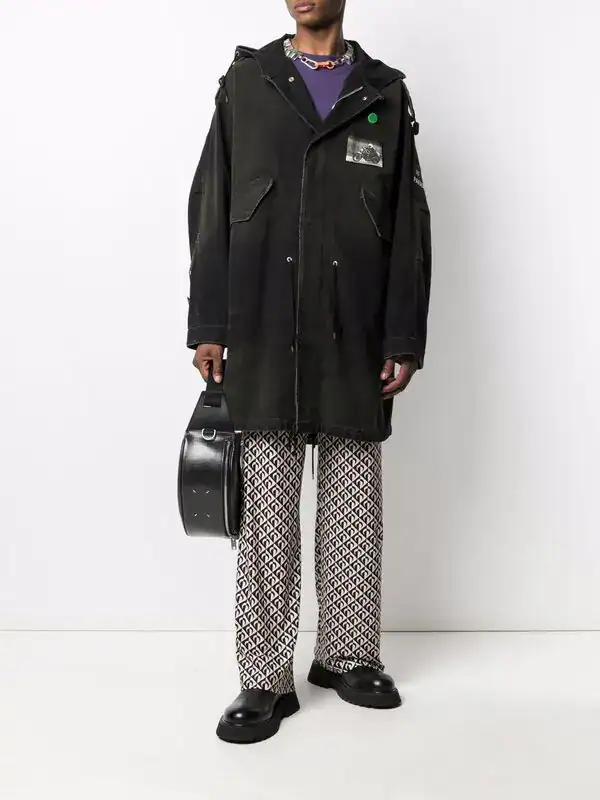 Raf Simons Photograph-Print Parka Coat In Black - 63% Off