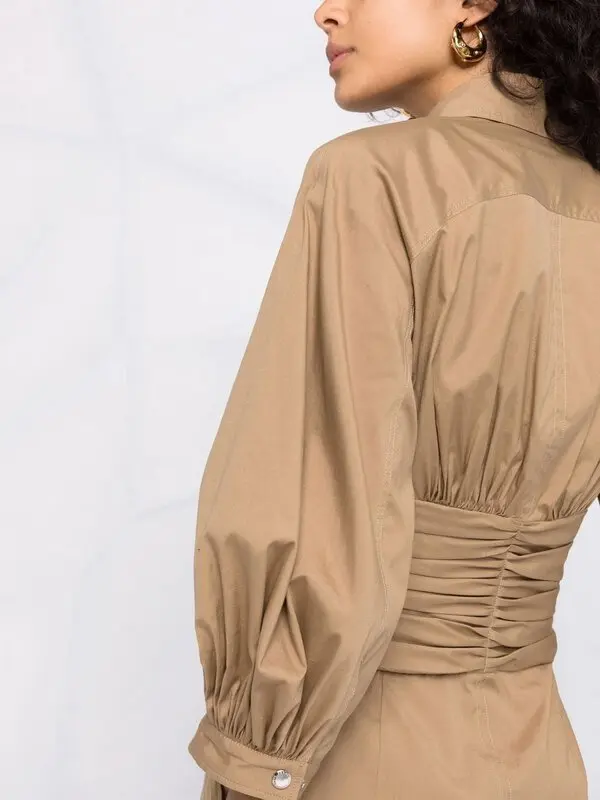Dsquared2 Ruched Shirt Dress In Brown - 58% Off | Editorialist