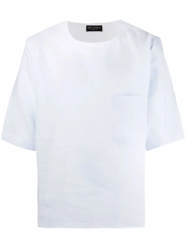DELL'OGLIO Short-sleeve Linen T-shirt - Blue