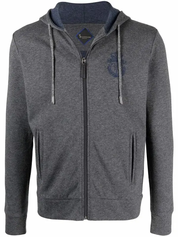 BILLIONAIRE Crest-motif Long-sleeved Hoodie