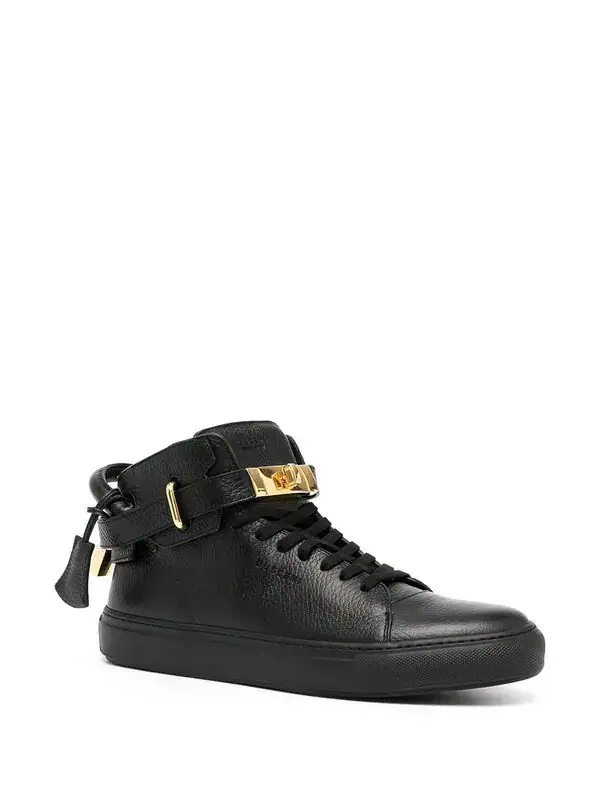 Buscemi Twist-Lock High-Top Padlock Sneakers In Black - 54  display picture 2