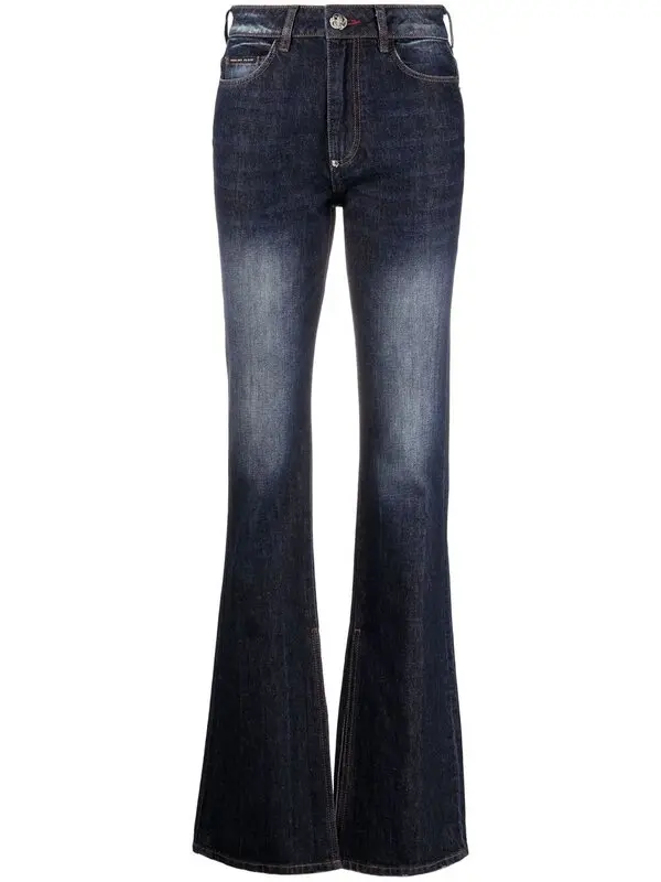 Philipp Plein High-waisted Flared Jeans - Blue
