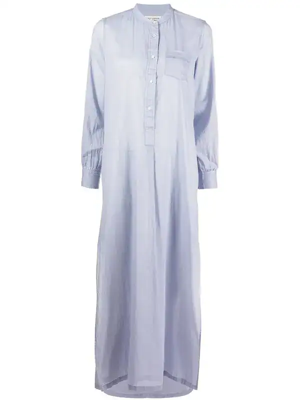 nili lotan shirt dress Nili Lotan Sandra Cotton Shirt Dress In Blue - 60% Off