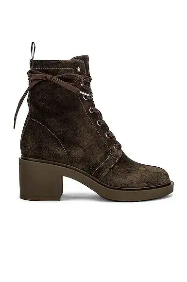 Gianvito Rossi Suede Lace Up Boots In Olive In Dark Olive - 51% Off ...