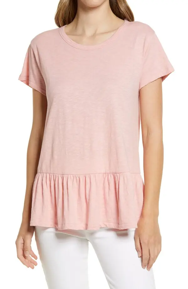 Nordstrom Rack Caslon T Shirts Caslon Peplum T-Shirt In Pink Bride