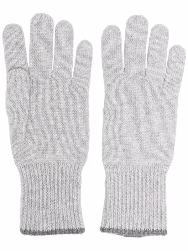 Brunello Cucinelli Knitted Cashmere Gloves - Grey