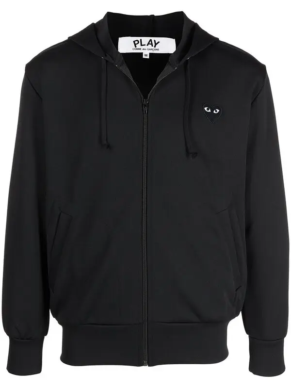 Play Comme Des Garcon Logo-print Zipped Hoodie