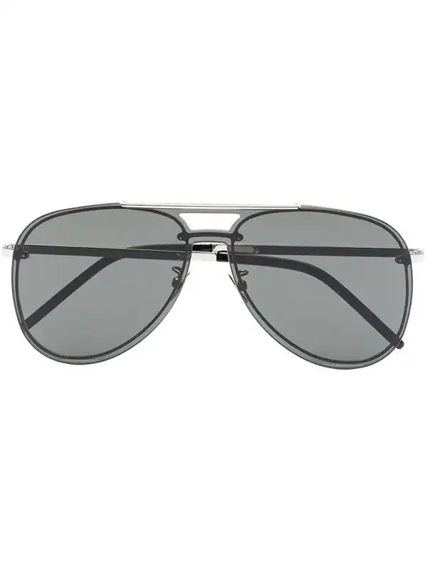 Saint Laurent Classic 11 Mask Aviator Sunglasses Black