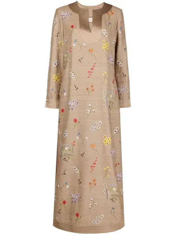tory burch embroidered tunic dress Sequin Floral Embroidered Halter Mini Dress – Roaminggrace main image 0