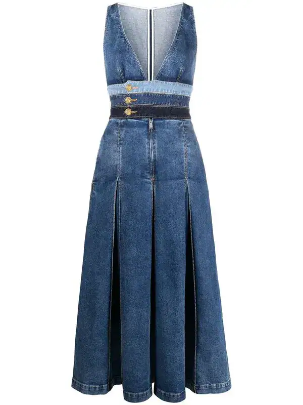 Dsquared2 Inverted-Pleat Denim Dress In Blue - 76% Off | Editorialist