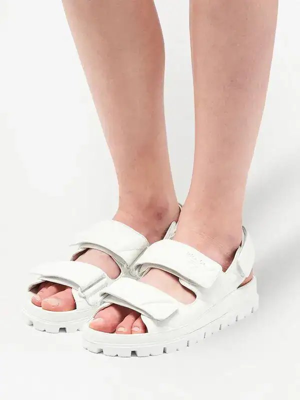 Thong Sandals White Prada Sandals Womens PRADA Sandals Heel Wedge