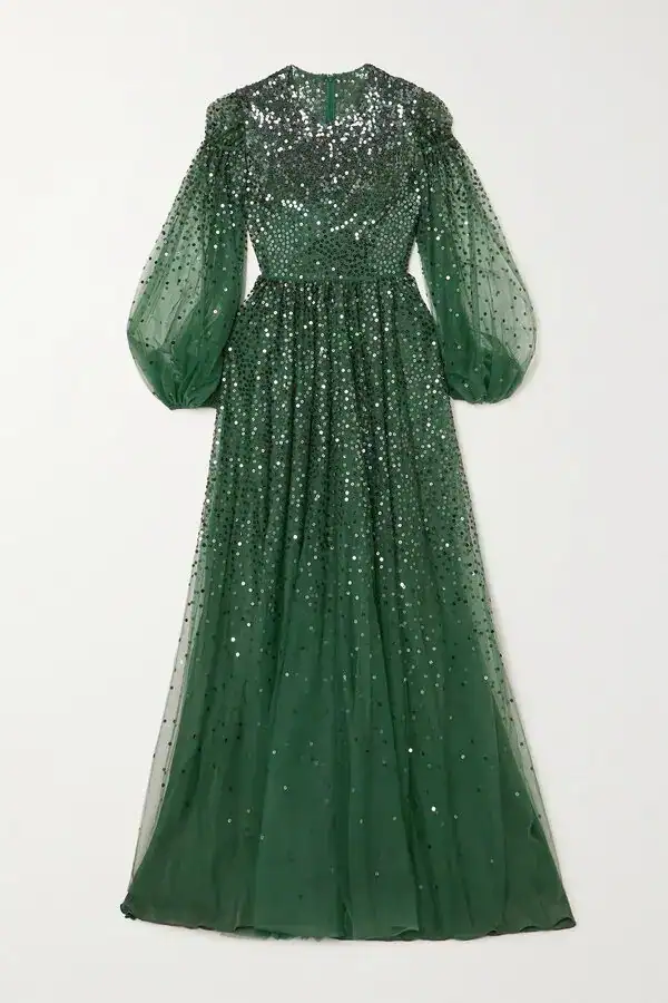 Valentino Garavani Sequin-Embellished Tulle Gown In Green - 70% Off |  Editorialist