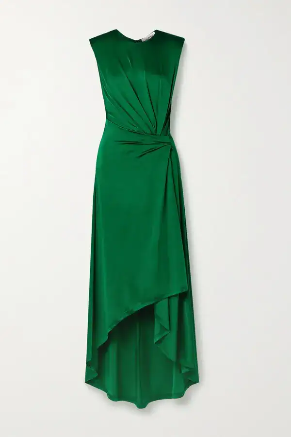 Monse Asymmetric Gathered Stretch-Jersey Midi Dress In Green - 60% Off |  Editorialist