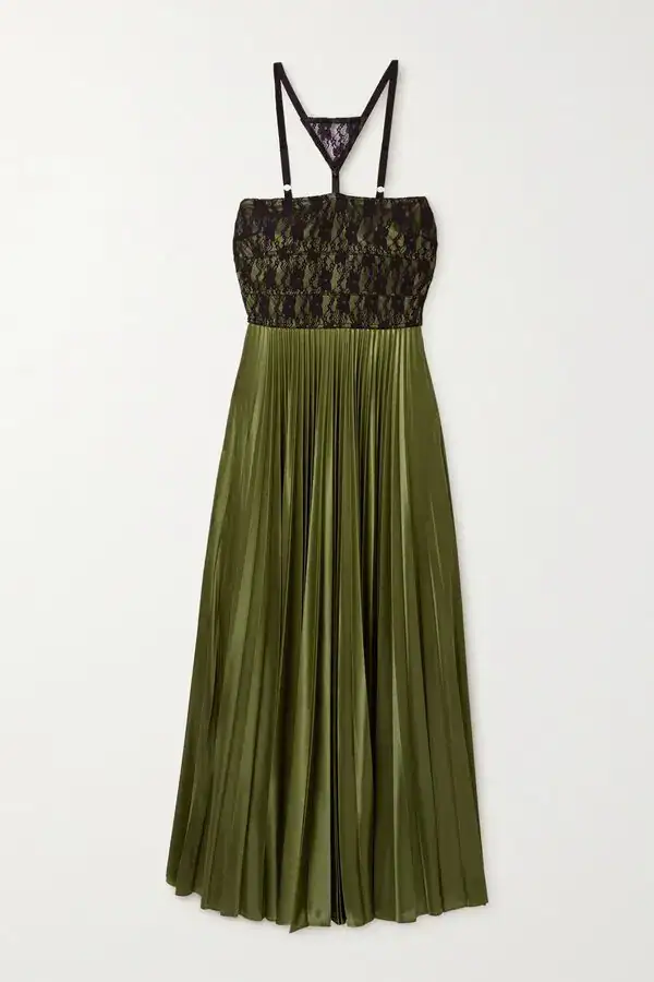 strapless open back dress Petal and Pup Women's Achanti Pleated Maxi Dress