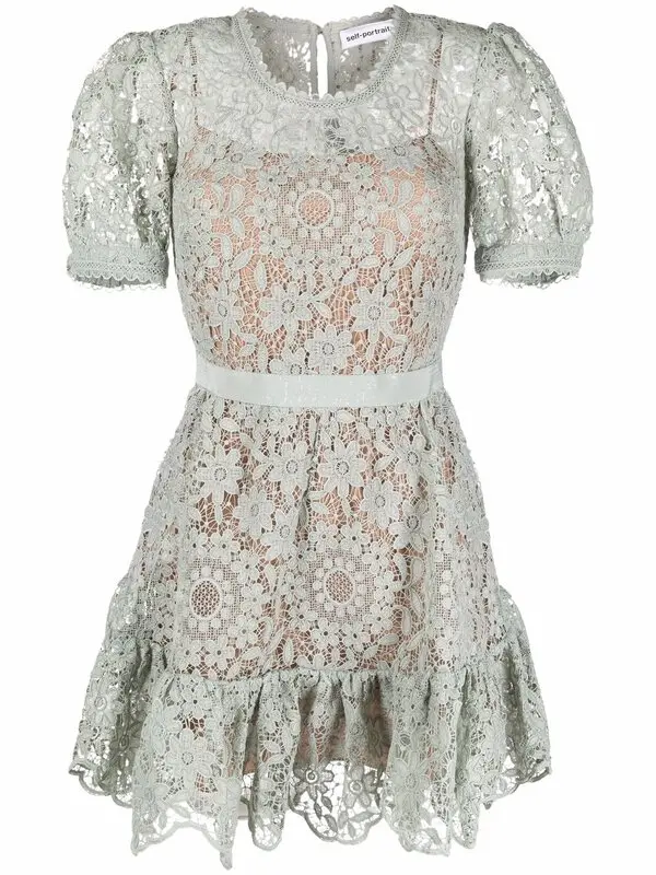 black lace trim midi dress Black Lace Tie Strap Sheer Trim Midi Dress main image 1