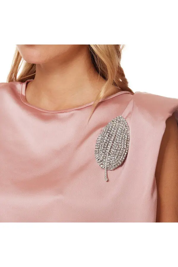 KENNETH JAY LANE And Crystal Stem And Leaf Pin
