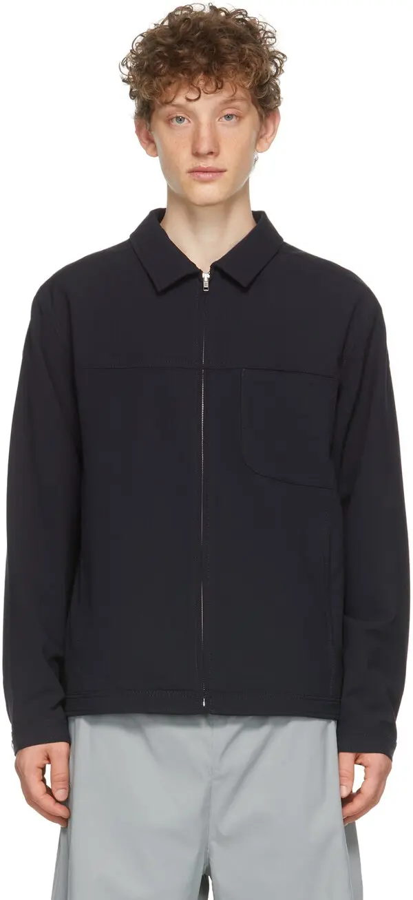 Affxwrks Navy Boxed Blouson Jacket In Dark Navy - 62% Off 