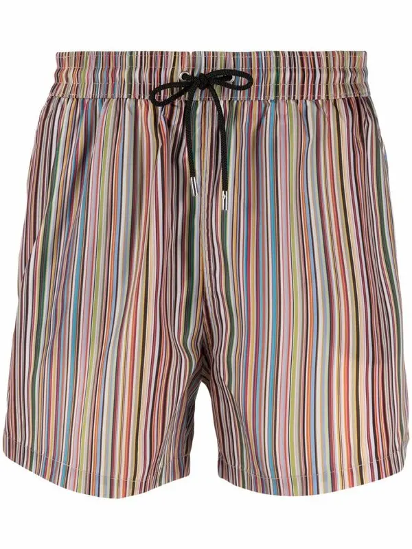 Paul Smith Signature Stripe-print Swim Shorts - Green