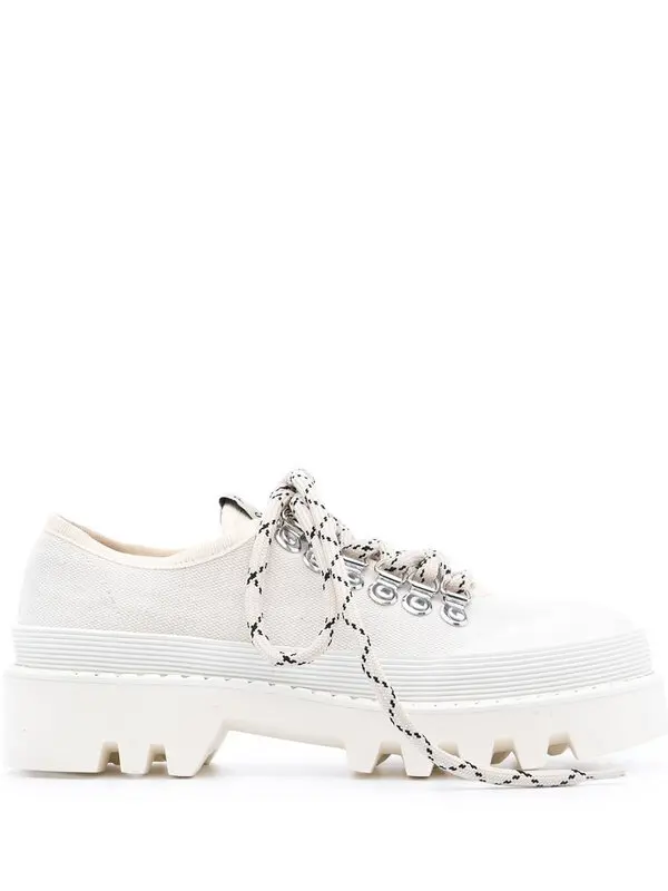 Proenza Schouler City Lug-Sole Lace-Up Shoes In White 65% Off