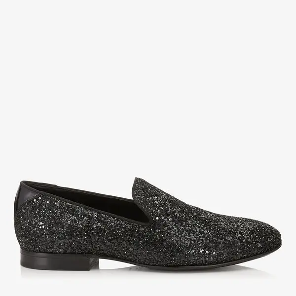 Jimmy Choo Thame Coarse Glitter Fabric Slipper In Black - 50  display picture 3
