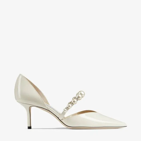 JIMMY CHOO Aurelie 65 Pointed Pumps - Latte/white