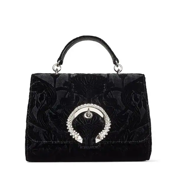 Jimmy Choo Madeline Tophandle Velvet Deco Top Handle Bag With