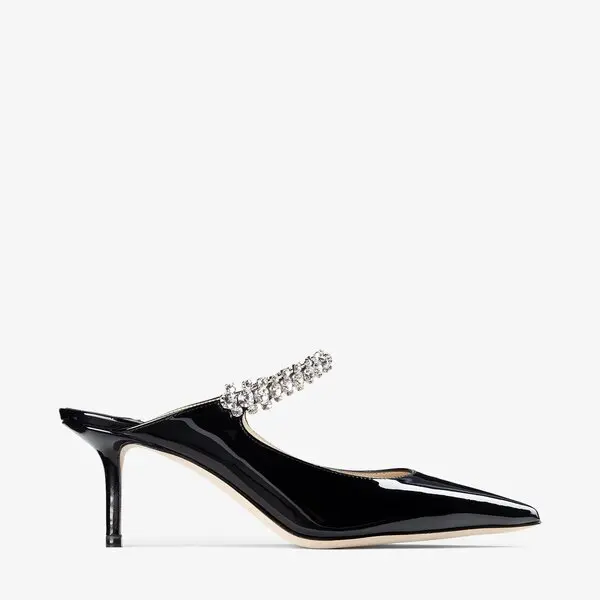 JIMMY CHOO Bing 65 Patent Leather Mules - Black