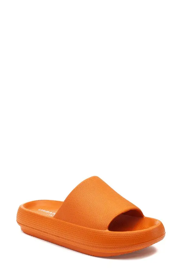 J/Slides Nyc Urban Sport Squeezy Platform Slide Sandal Orange
