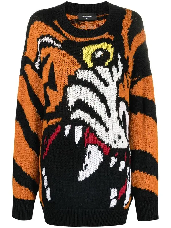 Dsquared2 Tiger-intarsia Jumper