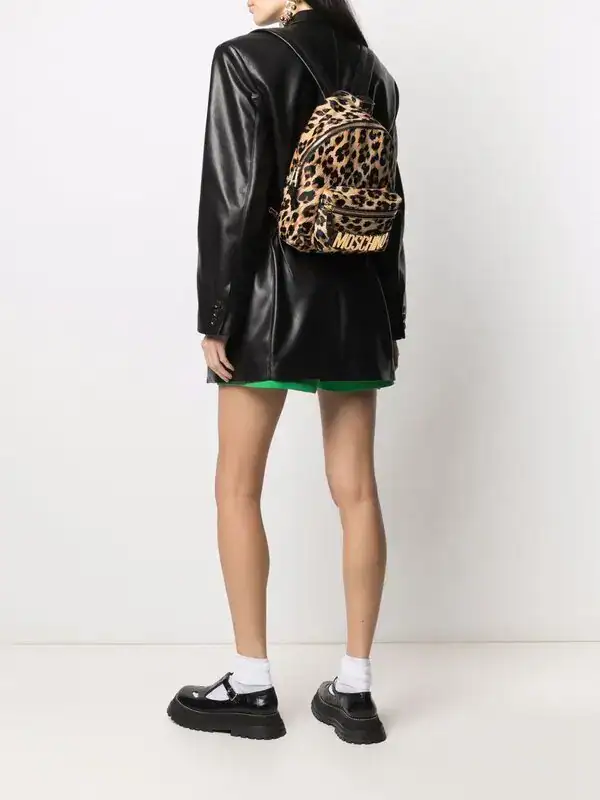 Moschino Small Leopard-Print Backpack In Neutrals 50% Off