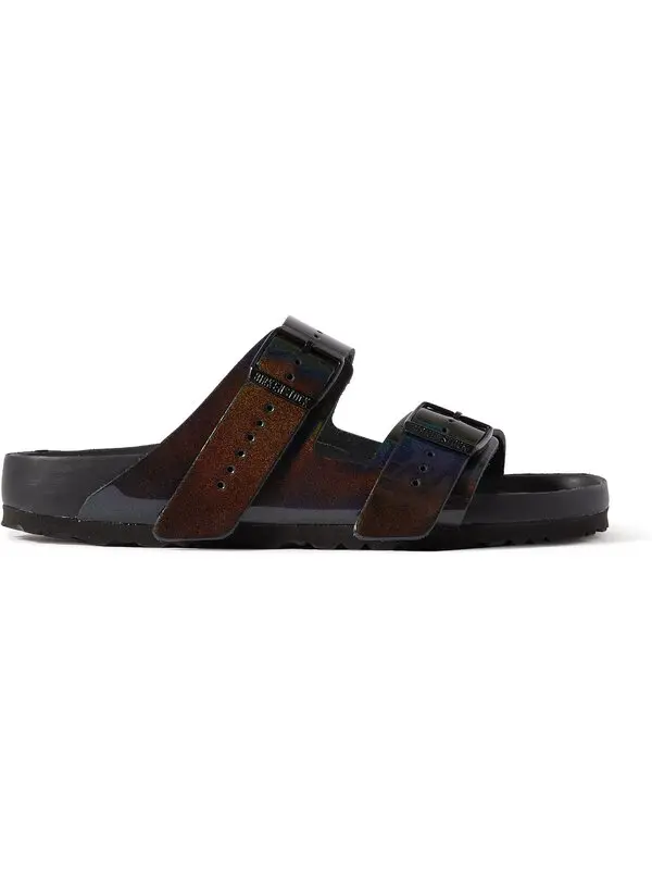 Rick Owens Birkenstock Arizona Iridescent Leather Sandals Eu 42 In 