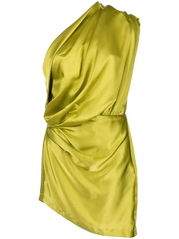 michelle mason one sleeve draped mini dress Michelle Mason One Sleeve Draped Dress