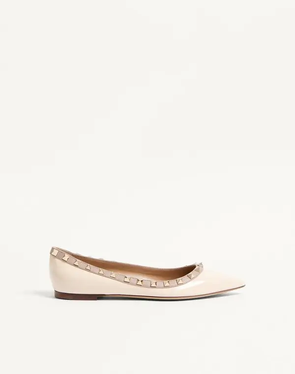 Valentino Garavani Rockstud Ballerina - Ivory/poudre